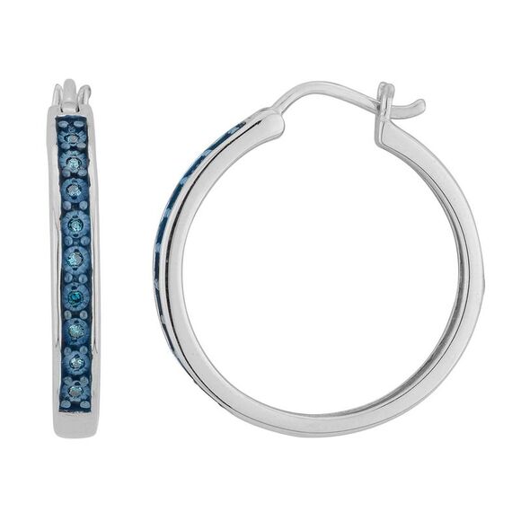 Gem & Harmony | Jewelry | 12 Carat Ctw Enhanced Blue Diamond Hoop ...